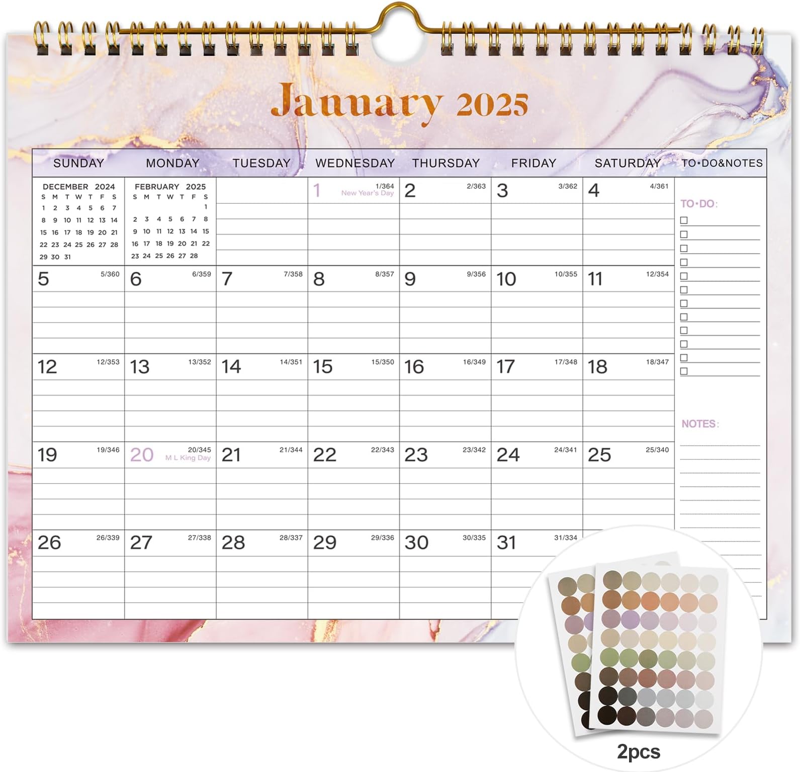 Amazon.com: Vibrant Focus 2025 Wall Calendar - 12 Monthly Wall Calendar ...