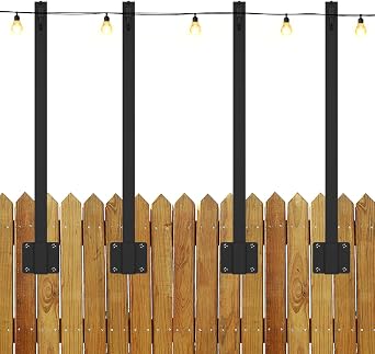 4 Pack 17Inch Outdoor String Light Poles, Suspension String Light Poles ...
