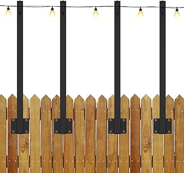 Sutowe 4Pcs String Light Poles with Clip 43cm Outdoor Light Hanging ...