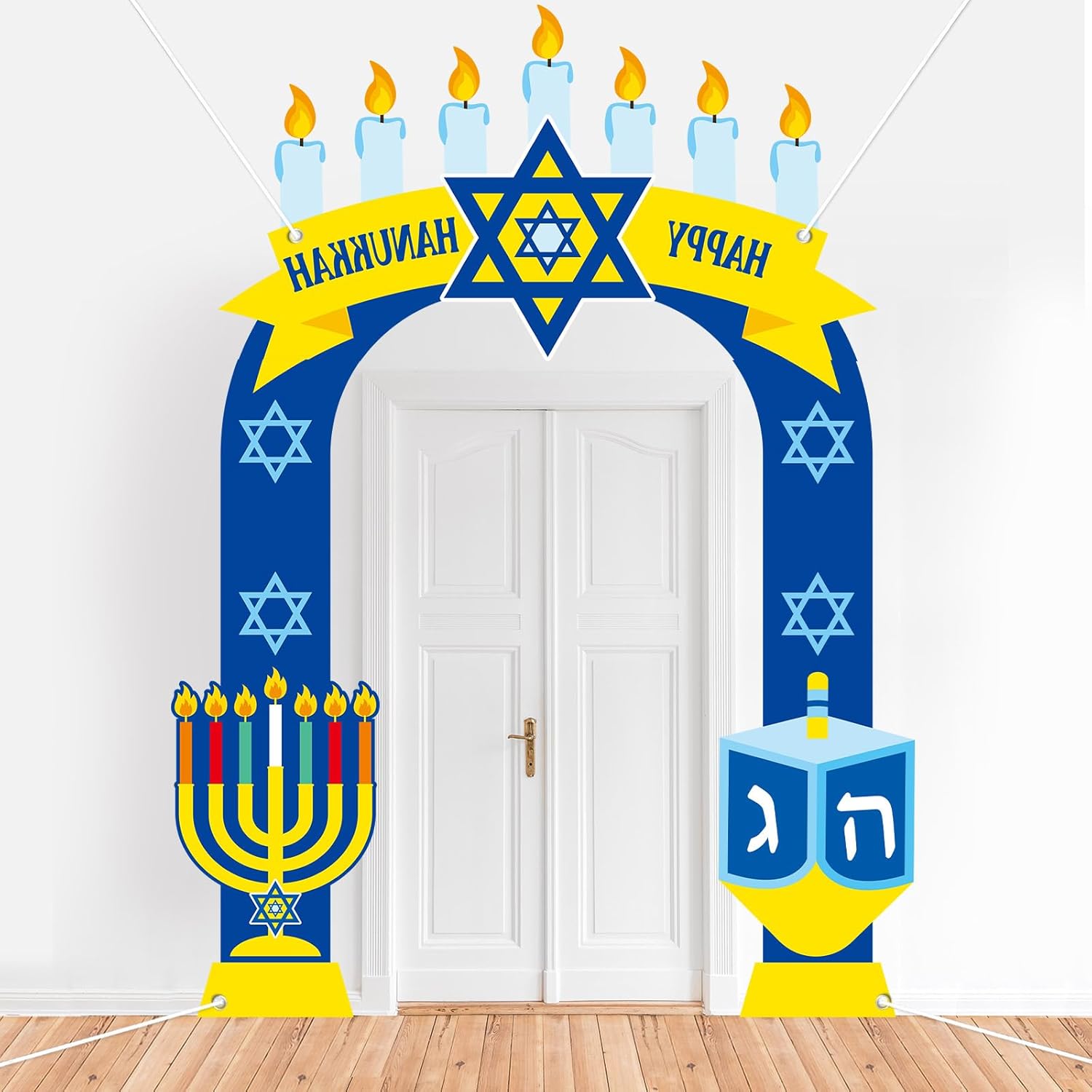 Amazon.com: 3PCS Happy Hanukkah Porch Banners Chanukah Door Decorations ...