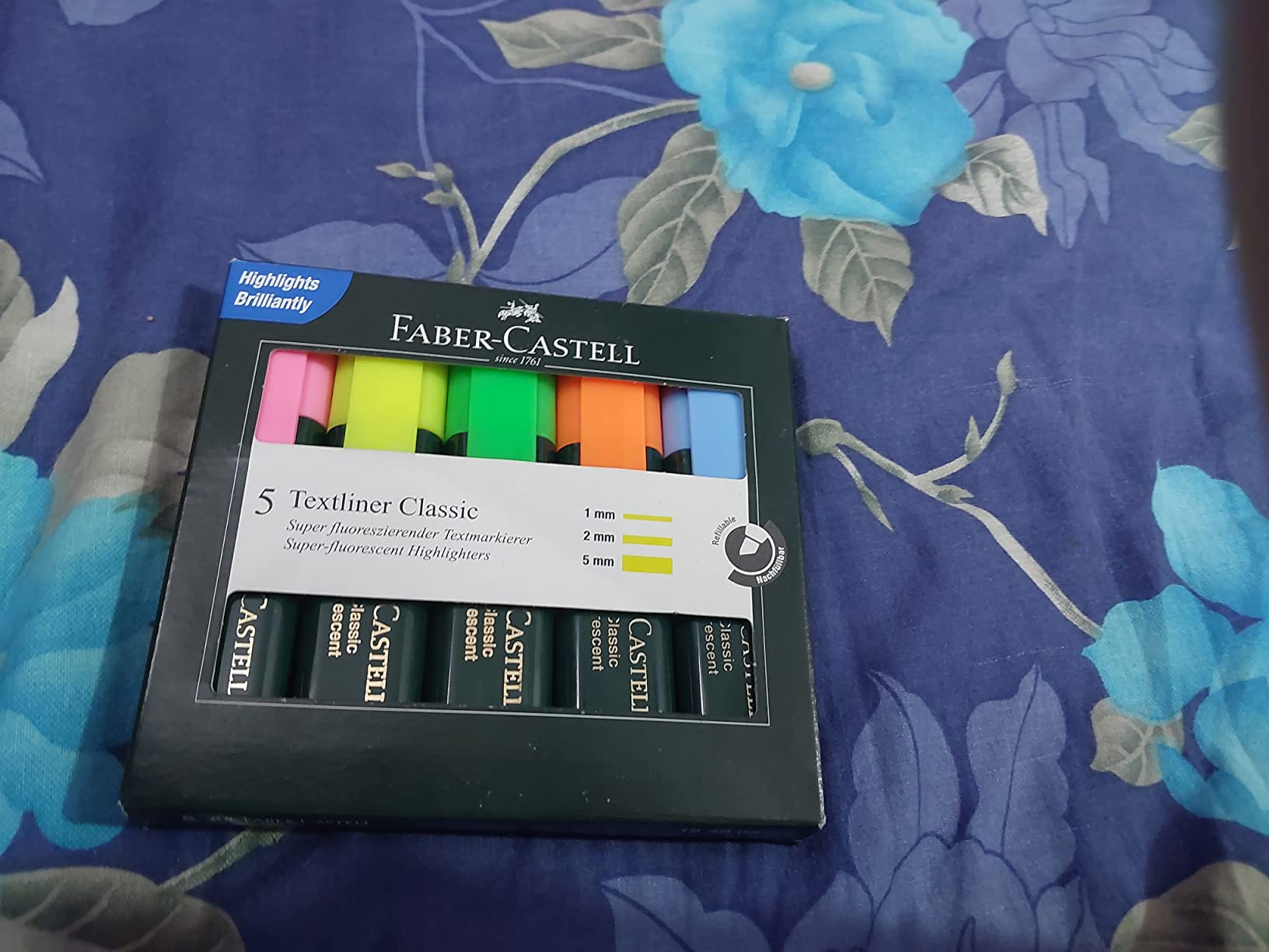 Faber-Castell Classic Chisel Point Textliner - Multicolour, Pack of 5 ...