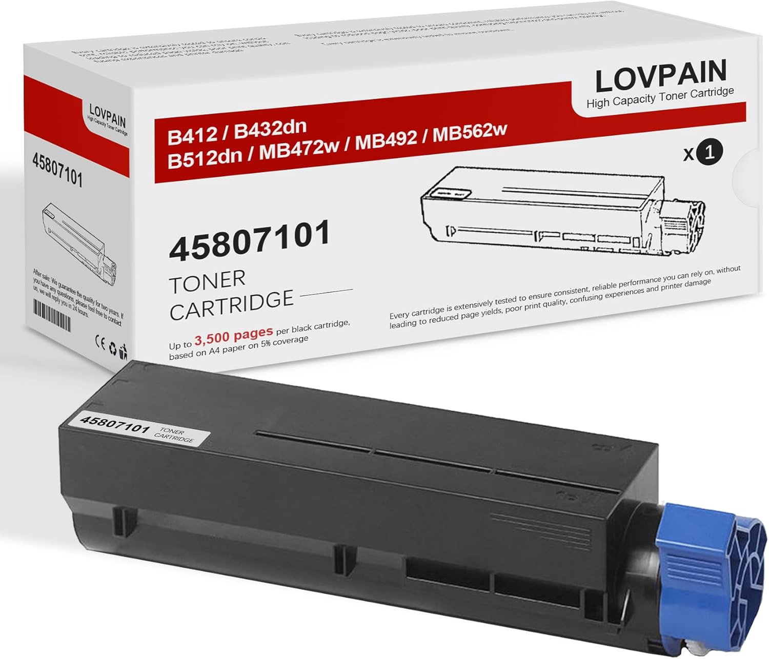 Amazon.com: High-Yield B412/B432 Black Toner Cartridge 1 Pack (Up to ...