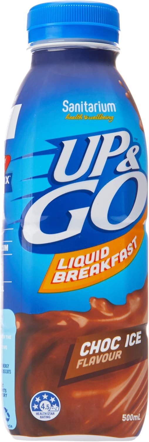 UP&GO Choc Ice Flavour Liquid Breakfast Drink in Bottle, 12 x 500 ...