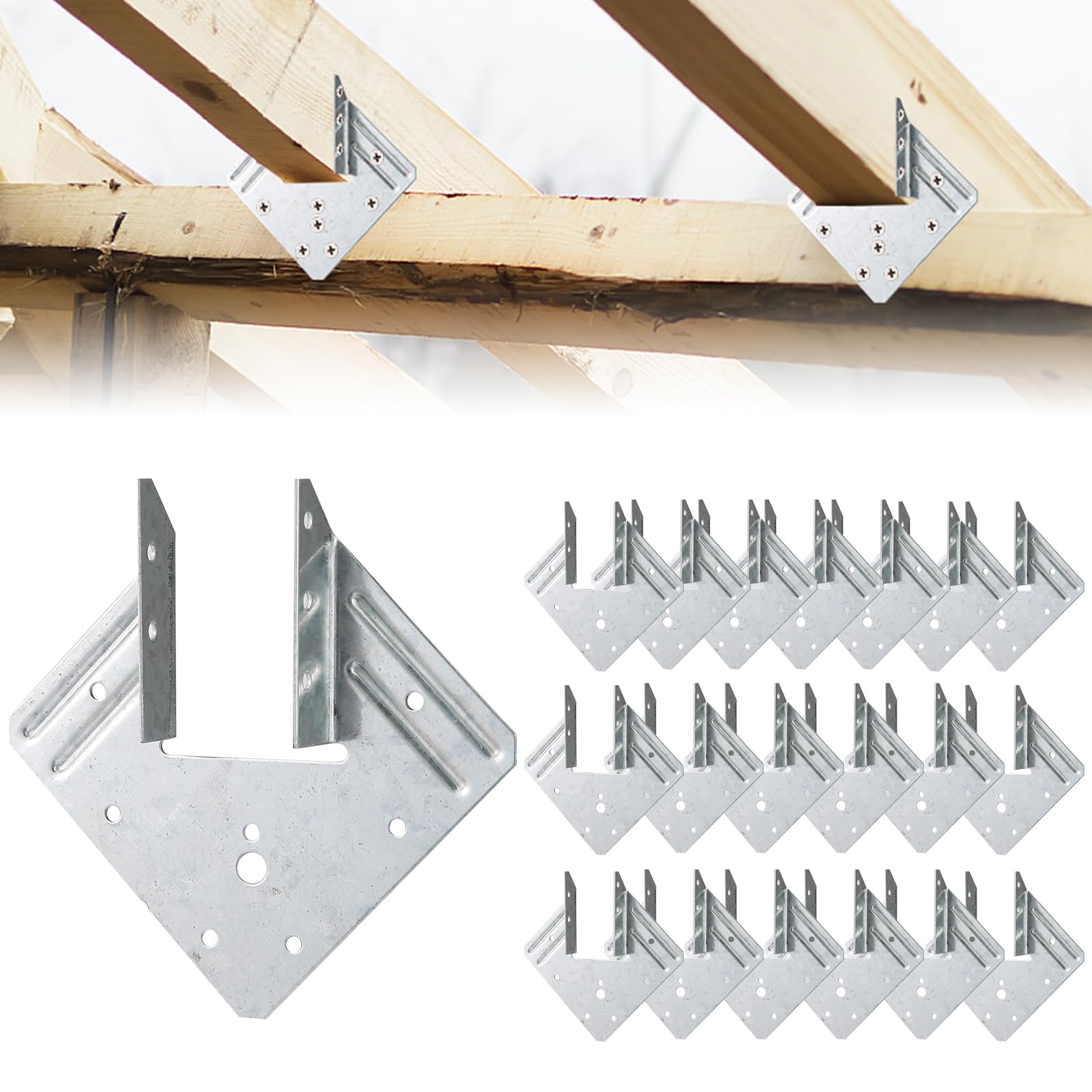 Amazon.com: Galvanized 18-Gauge Hurricane Tie ， Joist Hangers ，20 Pack ...