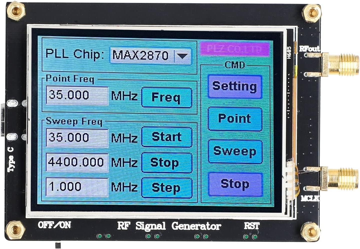 Amazon.co.jp: ポータブルミニマシンMAX2870信号発生器23.5MHz-6000MHz PLL周波数タッチスクリーンLCD ...
