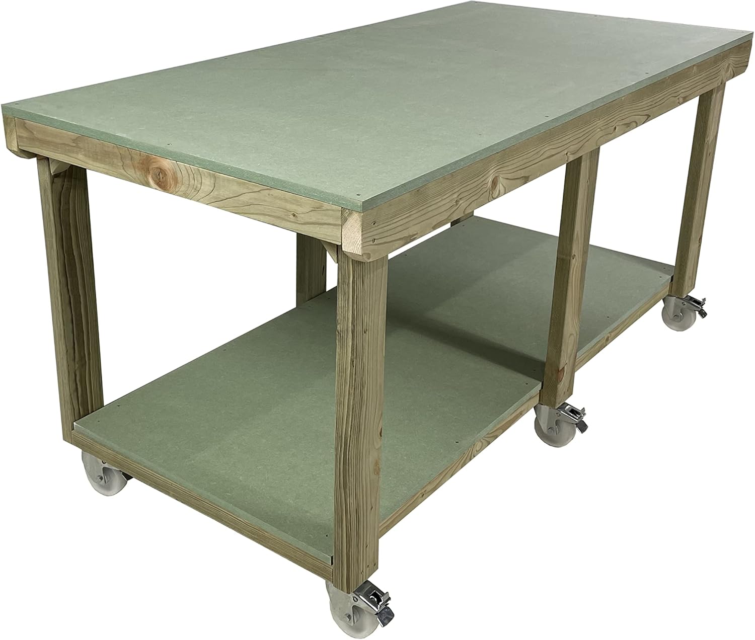 Wooden Moisture-Resistant uniMDF Very Wide Workbench With Wheels 4ft to ...
