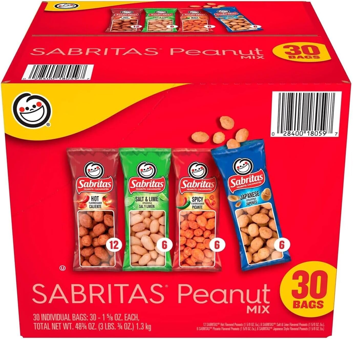 Amazon.com: Sabritas Peanut Mix - Hot Flavored Peanuts, Lime Flavored ...