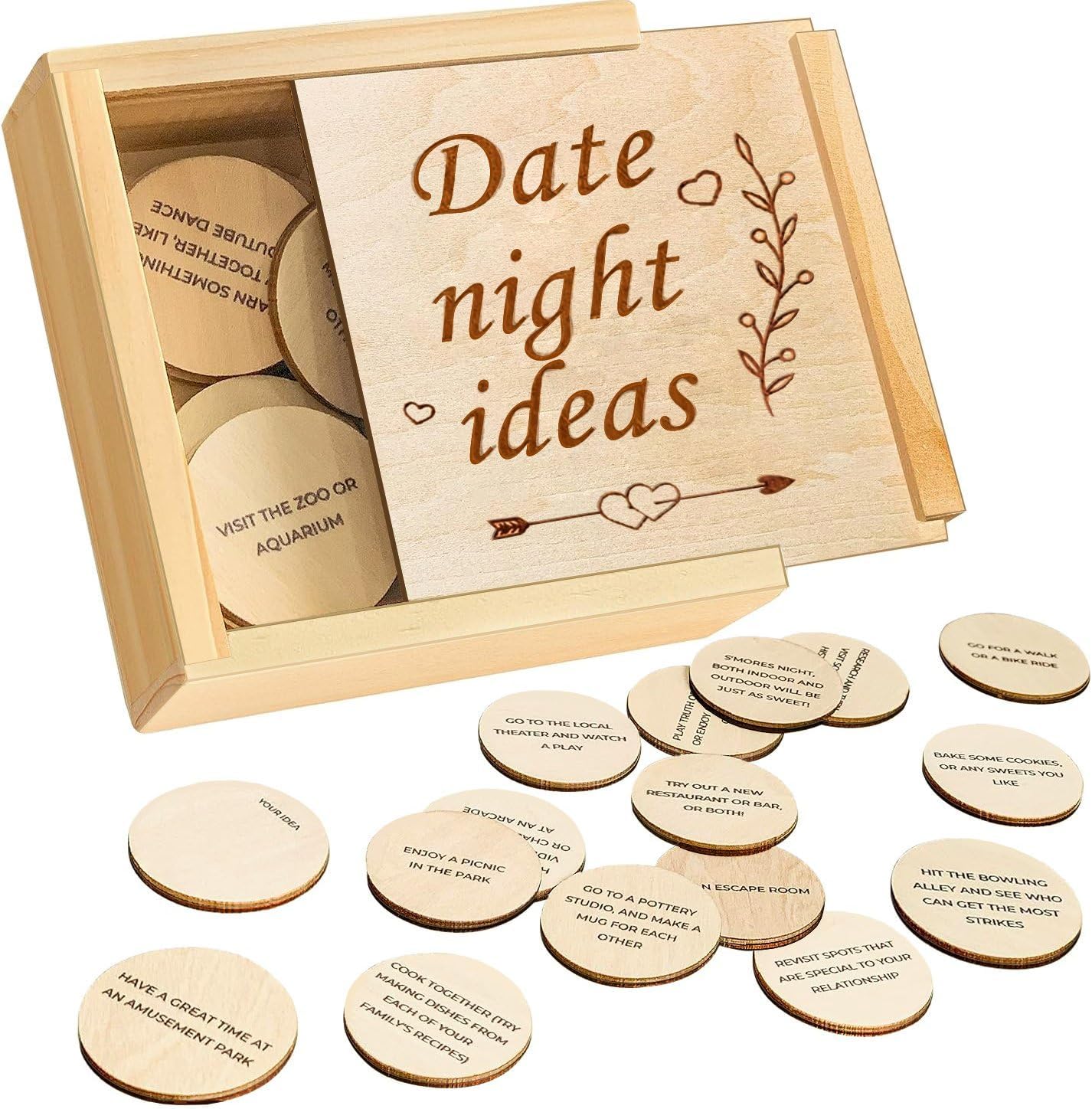 Amazon.com: HD WOOD CRAFT 52 Couples Games Date Night Ideas Box ...