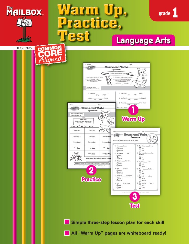 Warm Up, Practice, Test: Language Arts (Gr. 1): The Mailbox Books Staff ...
