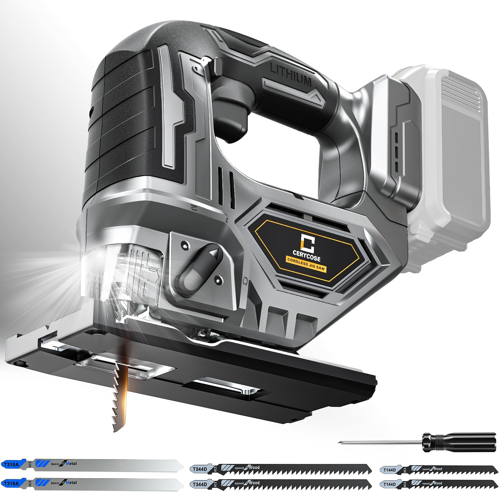 Jig saw compatible with Dewalt 20V Battery (Battery not Included ...