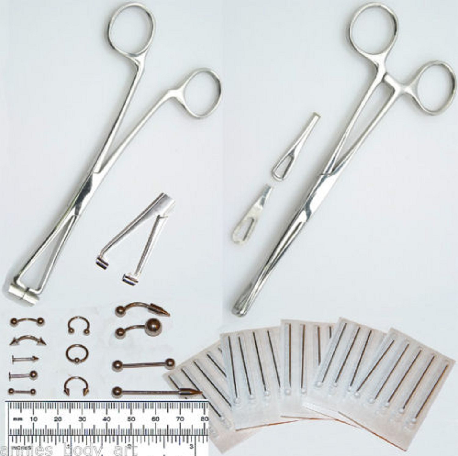 Amazon.com: TNS STORE 94pcs Body Pierce Kit Forcep Septum 12pcs 14+16g ...