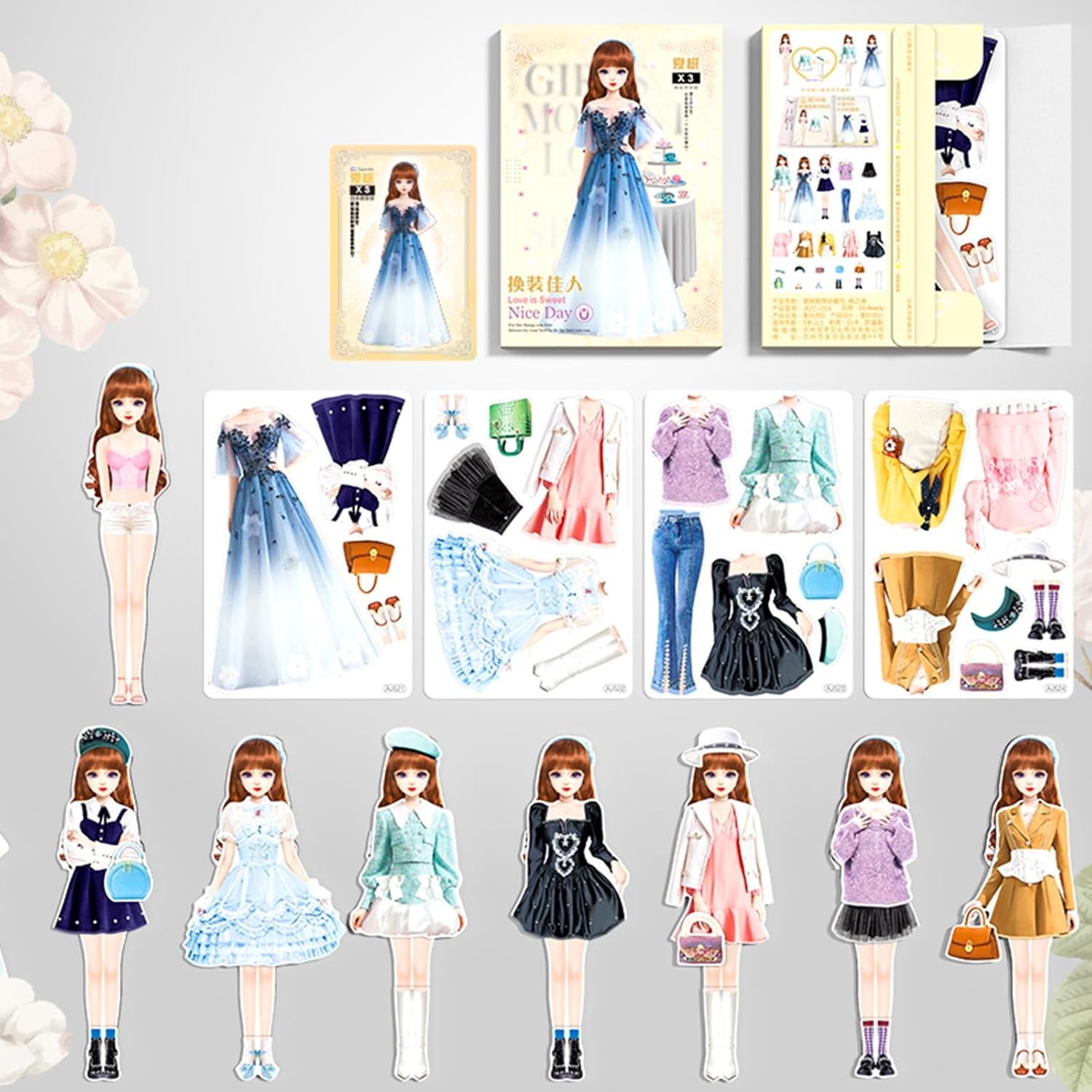 Amazon.com: Daniel Axel Magnetic Princess Dress Up Paper Doll Pretend ...
