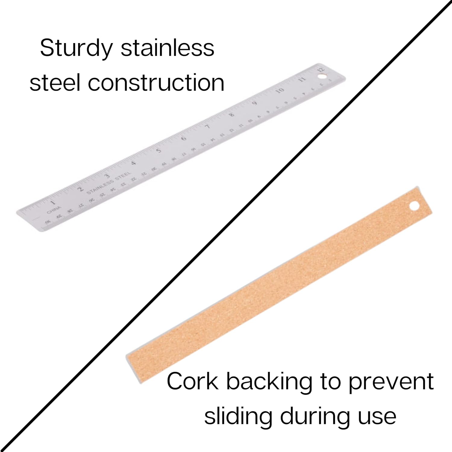 Buy 1InTheOffice Metal Ruler 12 Inch, Stainless Steel 12 Inch Ruler ...