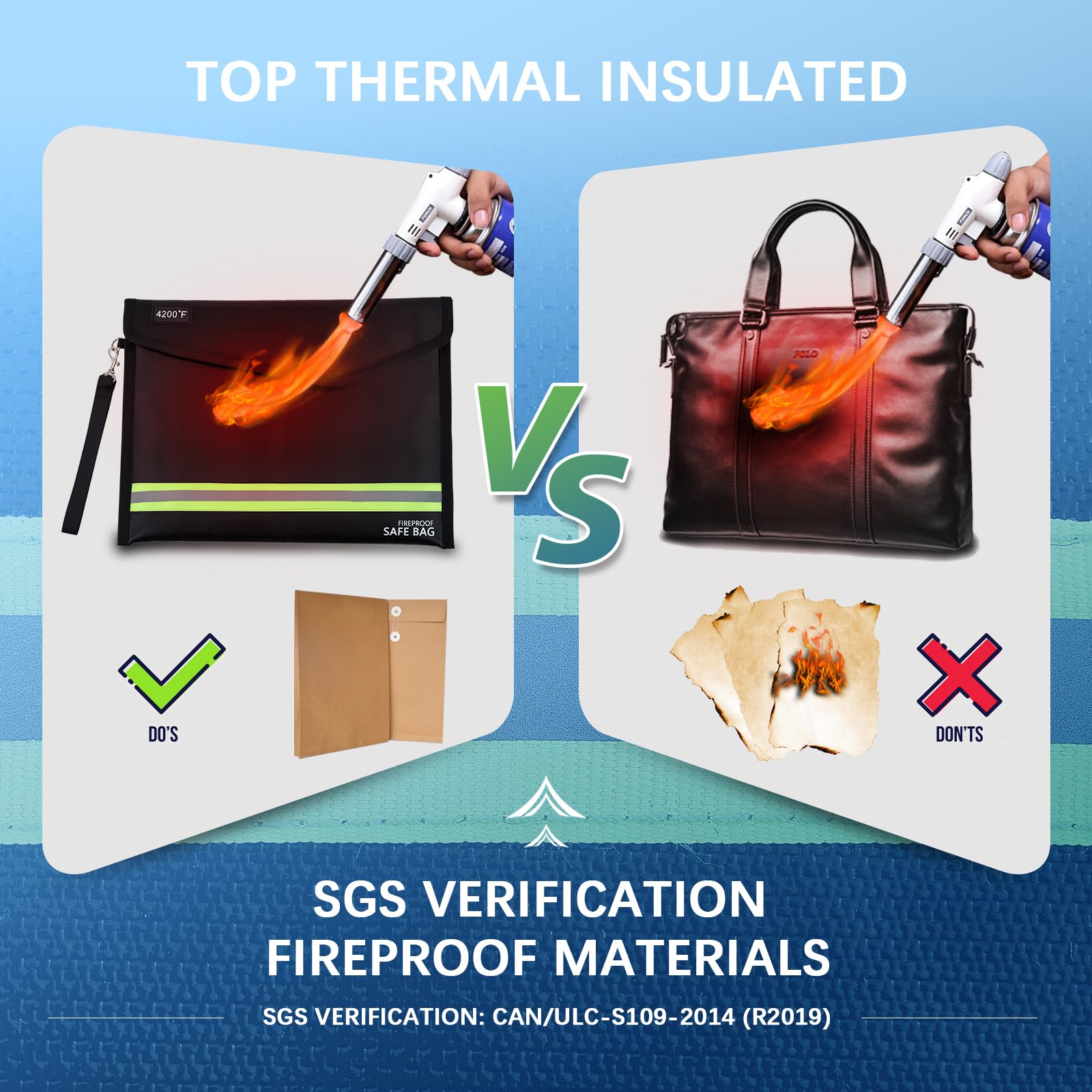 Snapklik.com : OHSESHO Fireproof Document Bag, Fireproof Bag, Fireproof ...