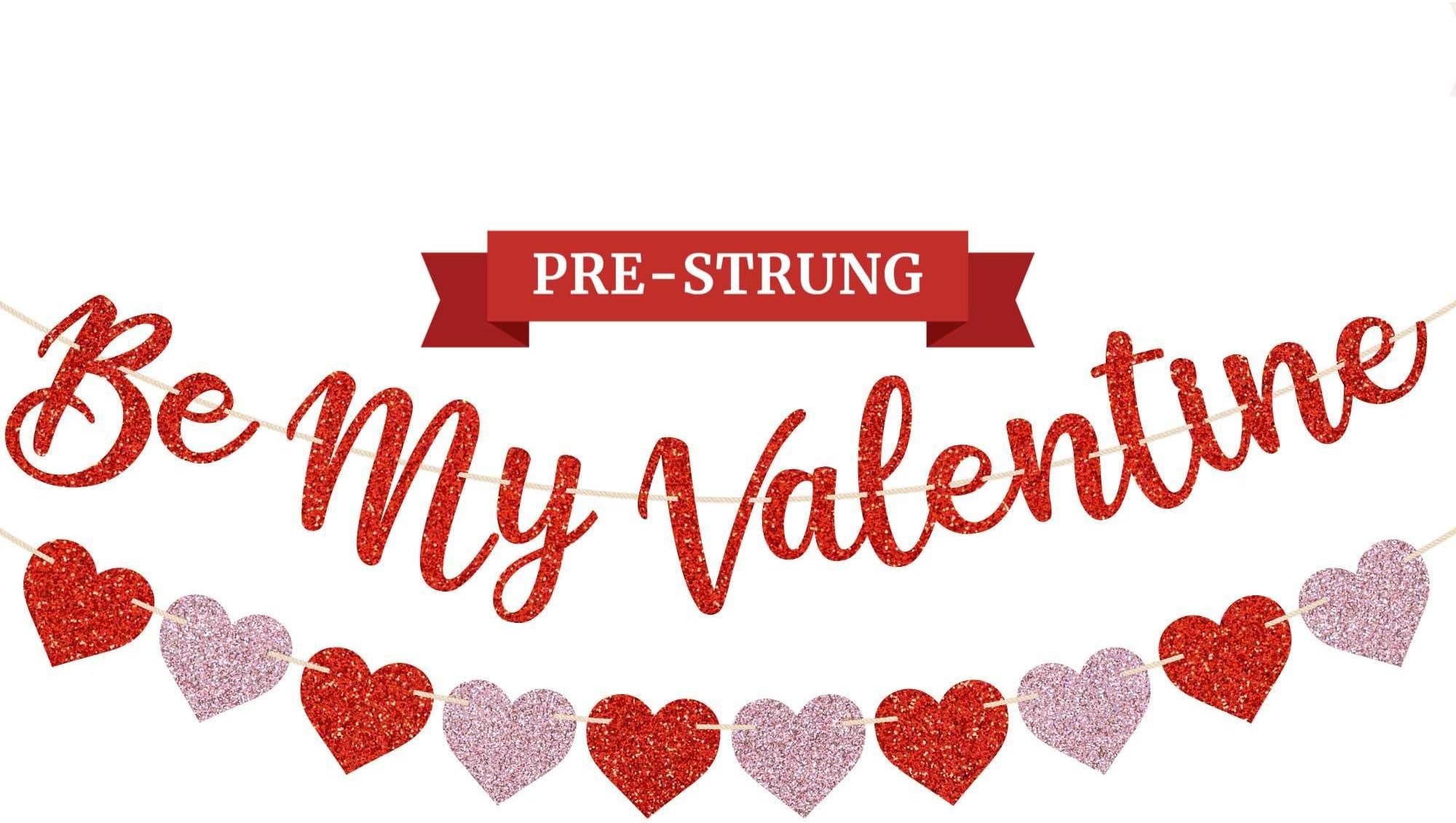 Amazon.com: KatchOn, Be Mine Valentine Banner - 10 Feet, No DIY | Be ...