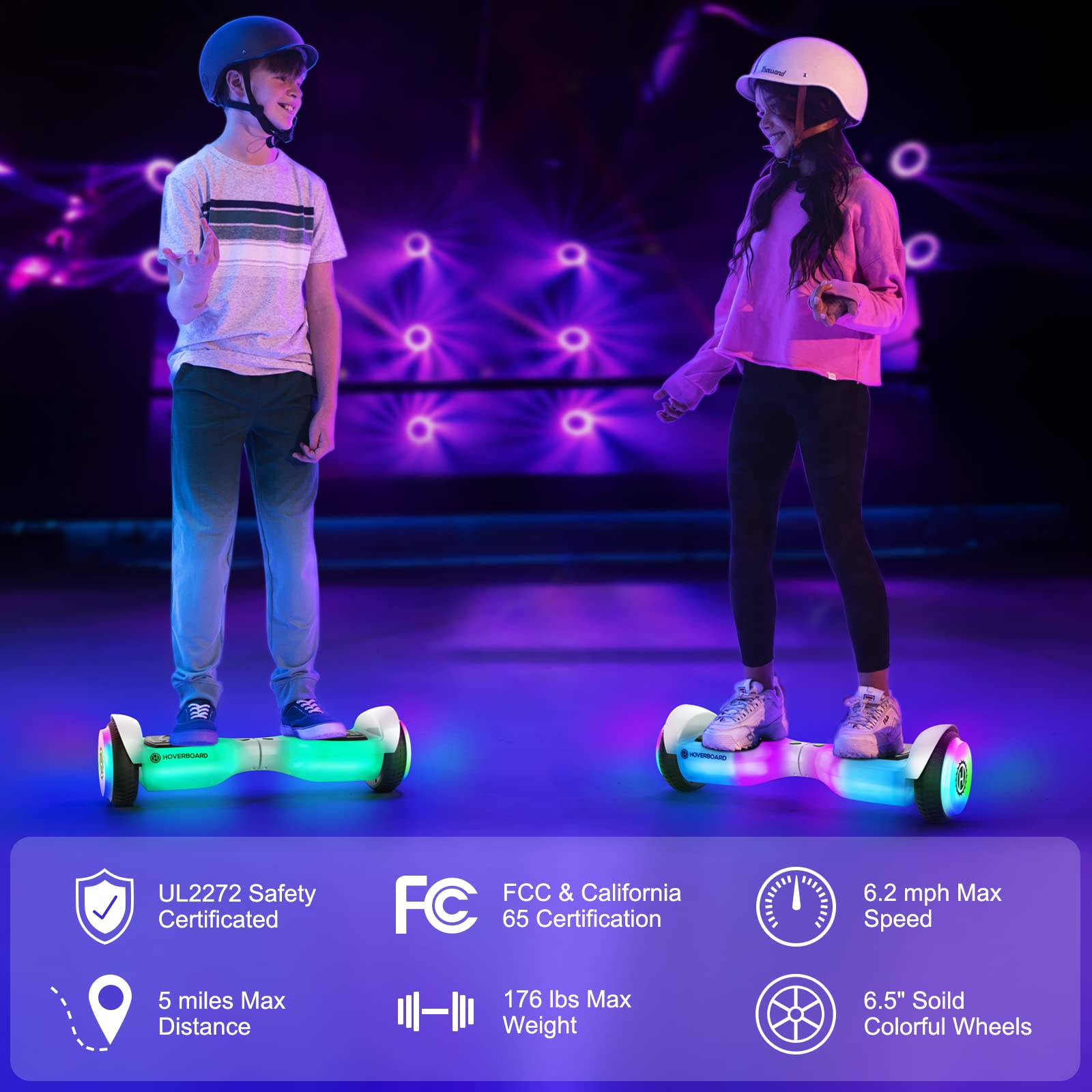 Pilot Hoverboard for Kids Ages 6-12, Hover Board with Music Speaker ...