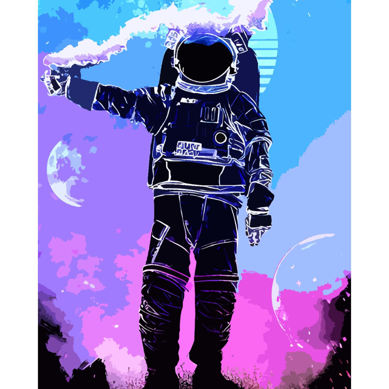 Tucocoo Graffiti Astronaut DIY Paint by Numbers for Adults Outer Space ...