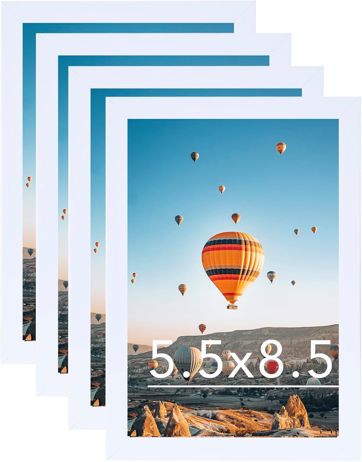 Amazon.com: JCJMY 5.5x8.5 Picture Frame Set of 4 White for Wall Hanging ...