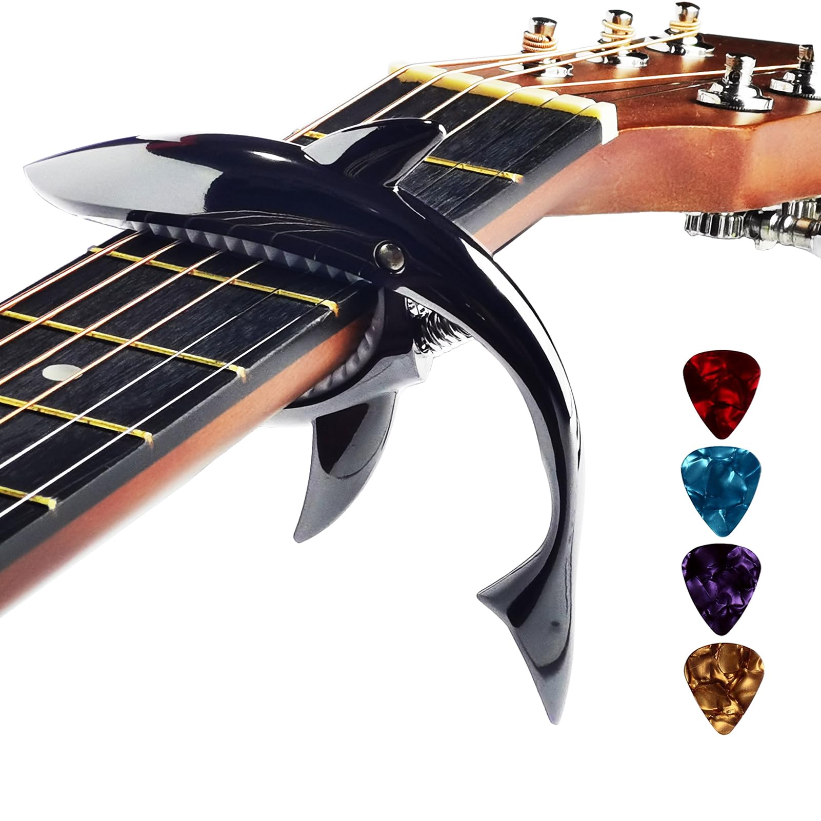 Gift Shark Guitar Capo - Cool Zinc Alloy Spring Capo For Electric ...