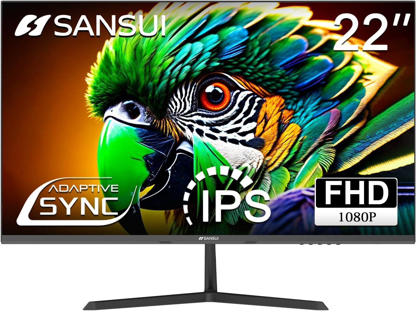 SANSUI Monitor 22 inch IPS 1080P 75hz Computer Monitor, HDMI,VGA Ports ...