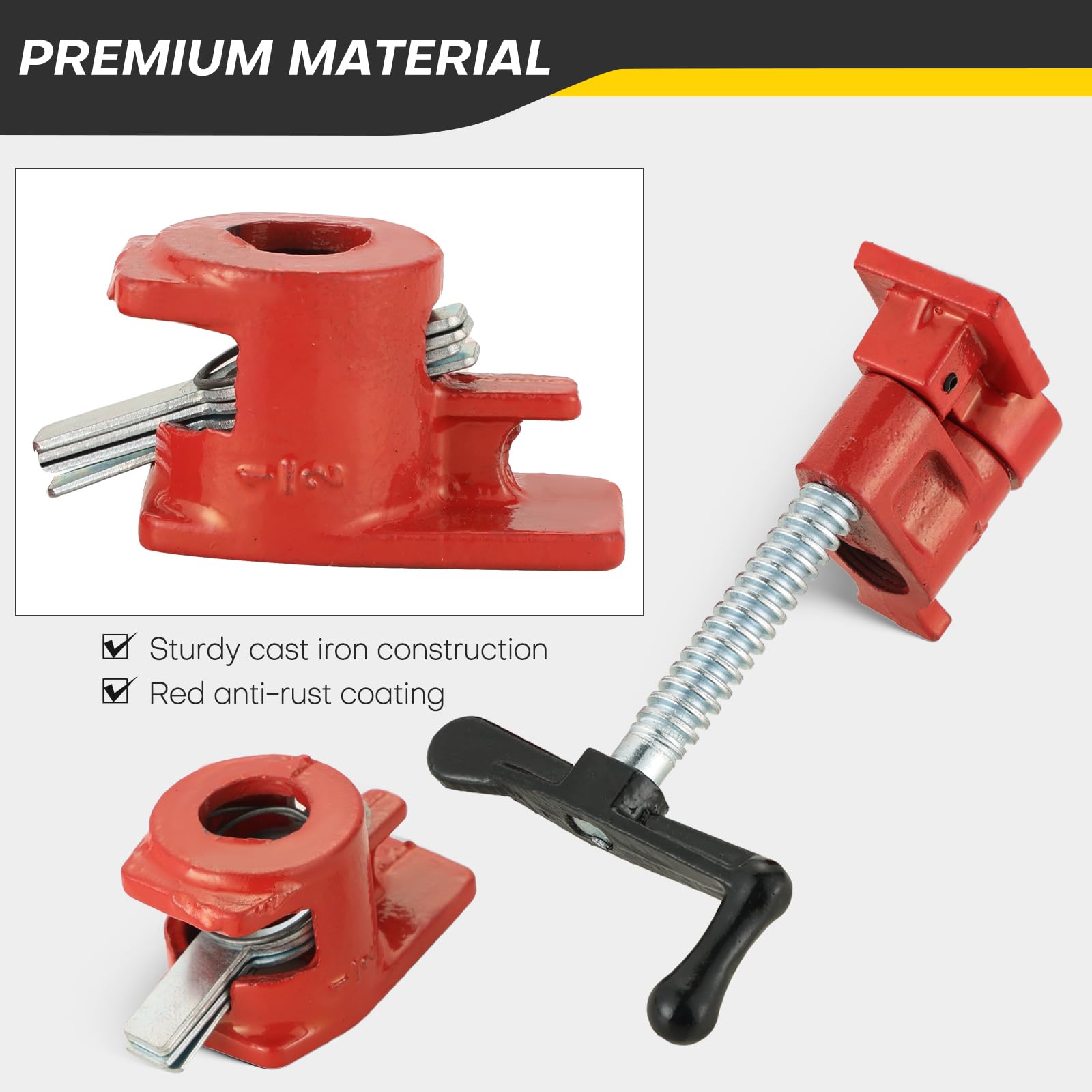 Acymner Wood Gluing Pipe Clamp Set | 1/2" Heavy Duty Woodworking Cast ...