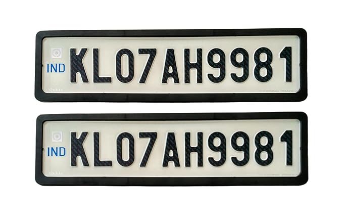 Qubiz Embossed Car Ind Number Plate with Frame | Non HSRP | Punching ...