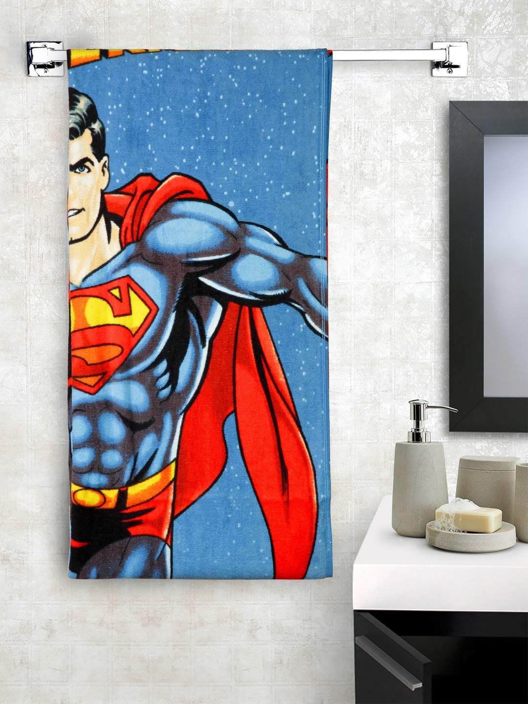 Bianca Cotton Superman Kids Bath Towel, 2 X 3, Multicolour : Amazon.in ...