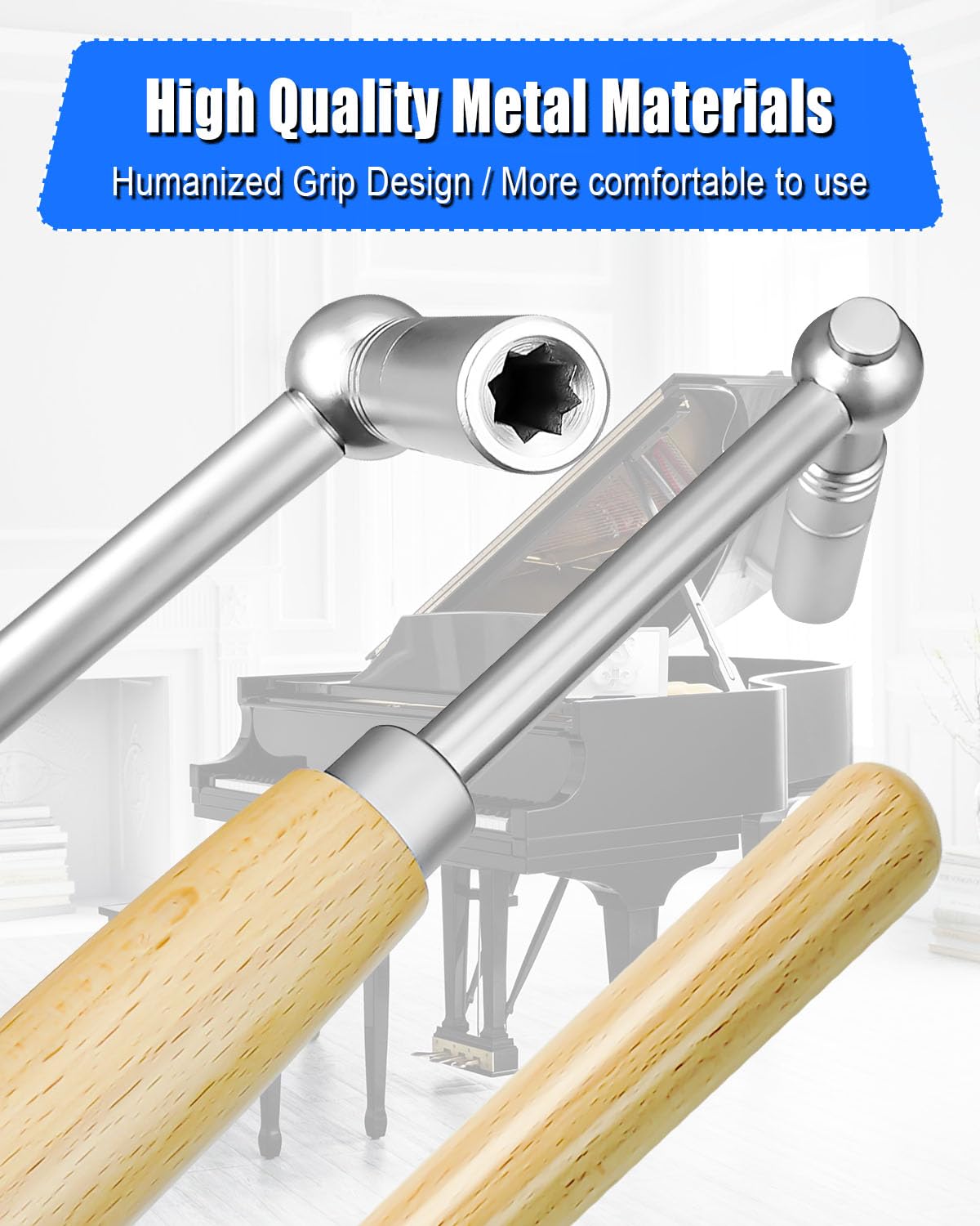 Snapklik.com : Professional Piano Tuning Wrench, L Shape Star Tip Piano ...