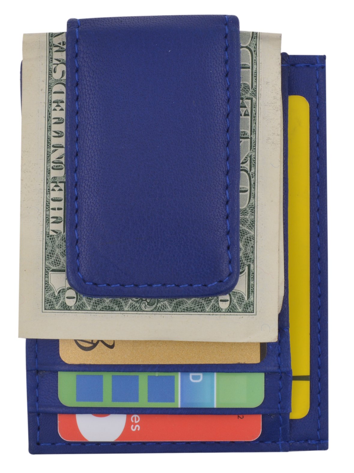 Amazon.com: Genuine Leather Money Clip front pocket wallet with magnet ...