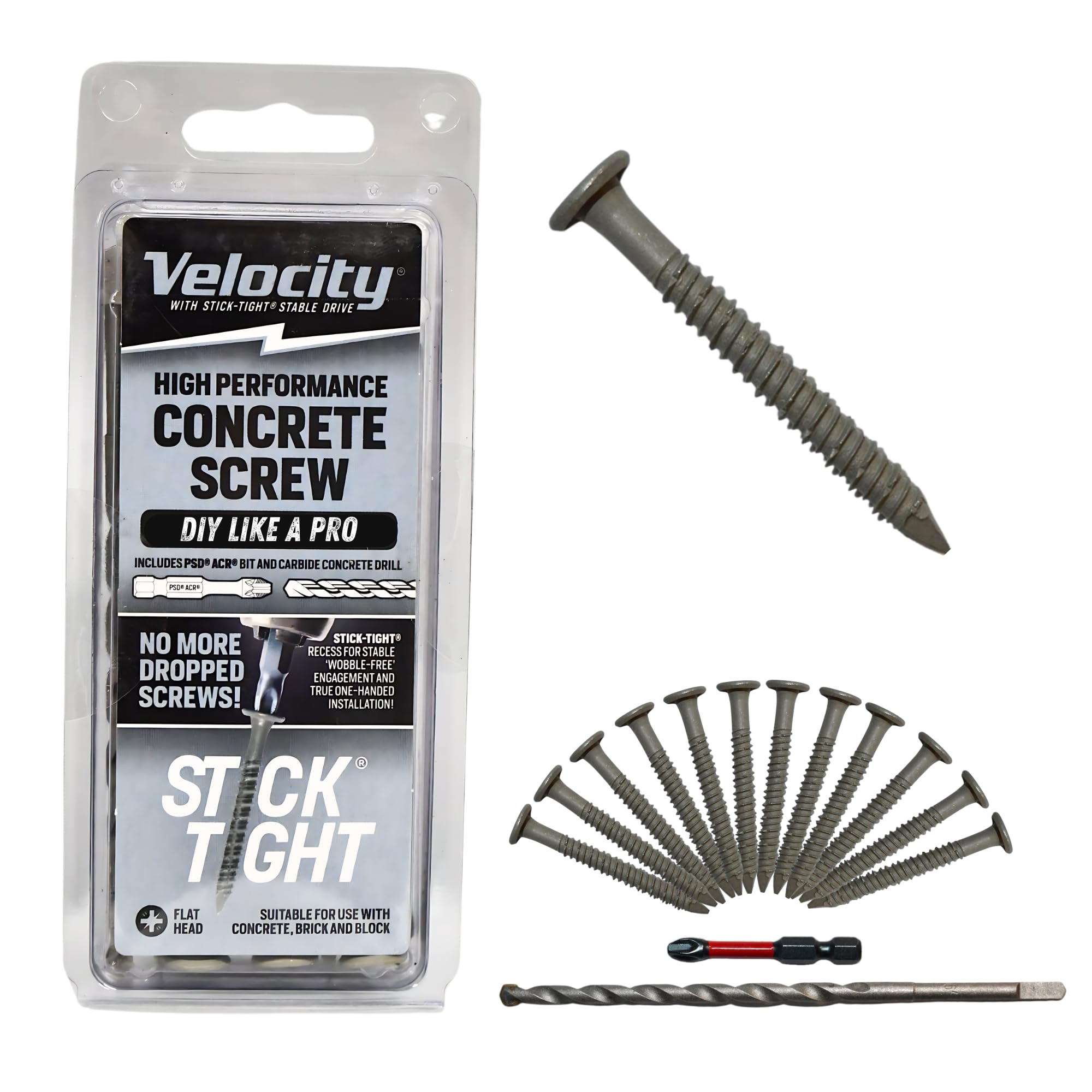 Snapklik.com : Velocity 2 1/4 Concrete Screws Set