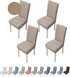 Amazon.com: GueYi Dining Room Chair Cover Set of 4, Detachable Washable ...