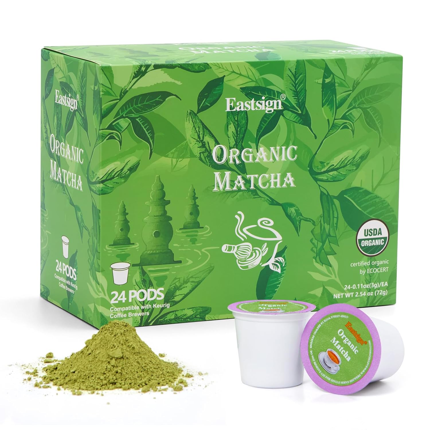 Amazon.com: Eastsign Matcha Green Tea K Cups for Keurig, Matcha Tea of ...