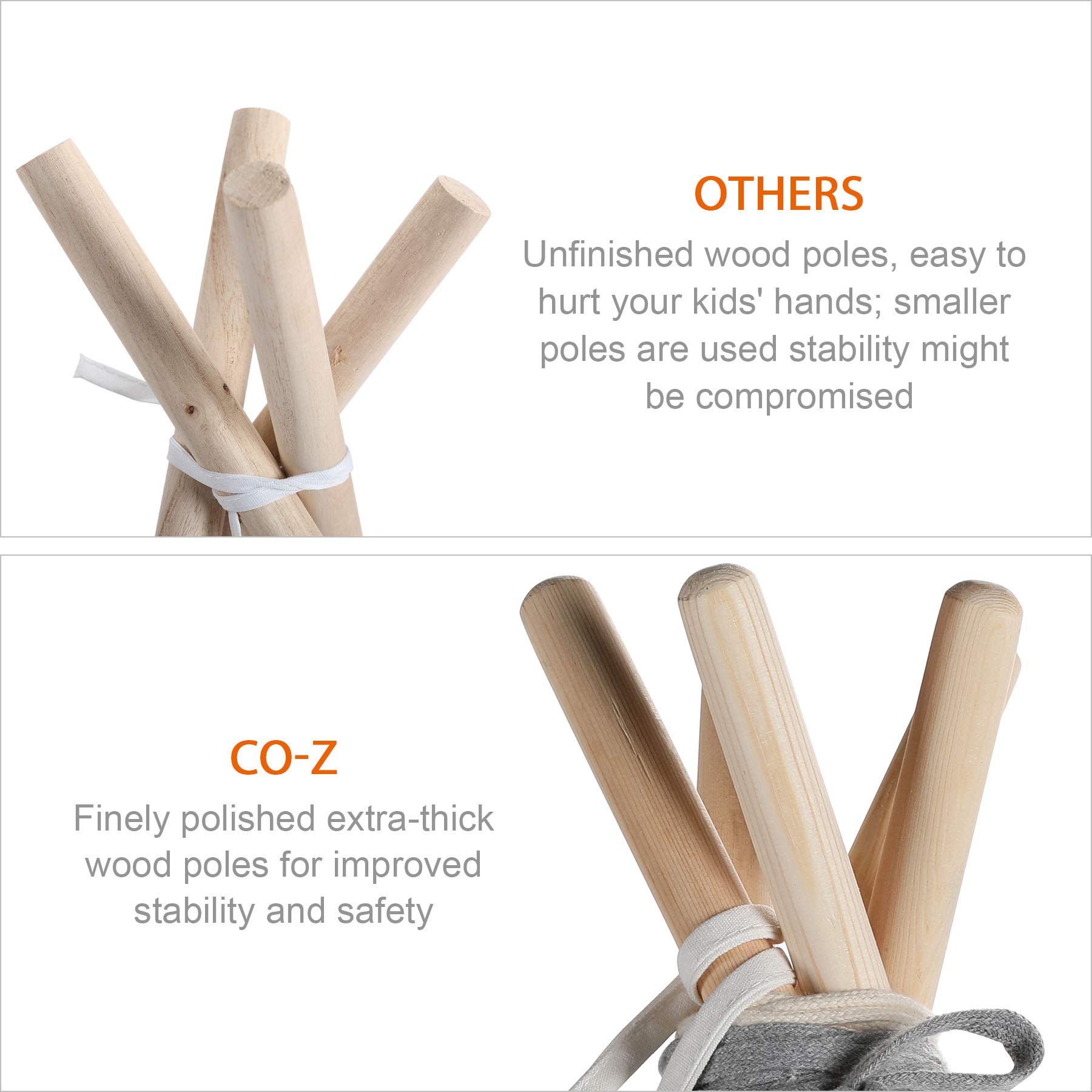 CO-Z Teepee Play Tent Foldable for Kids with Banners - Super Large, for ...