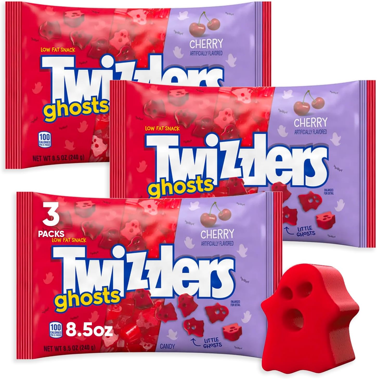 Amazon.com : Halloween Candy Bulk - Cherry Ghosts Licorice Candy 8.5oz ...
