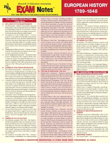 EXAMNotes for European History 1789 - 1848 (EXAMNotes): The Editors of ...