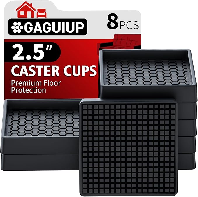 Non Slip Furniture Pads- 2.5"x2.5" Square Anti Skid Caster Cups ...