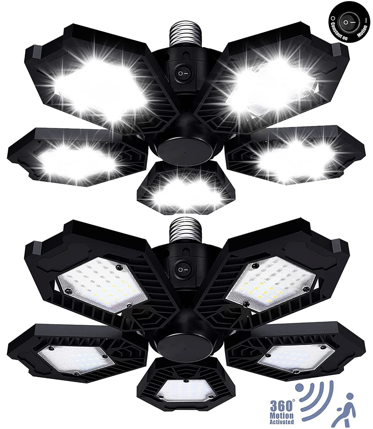 Led Garage Lights, Motion Sensor Garage Light 2 Pack, UL Listed 150W ...