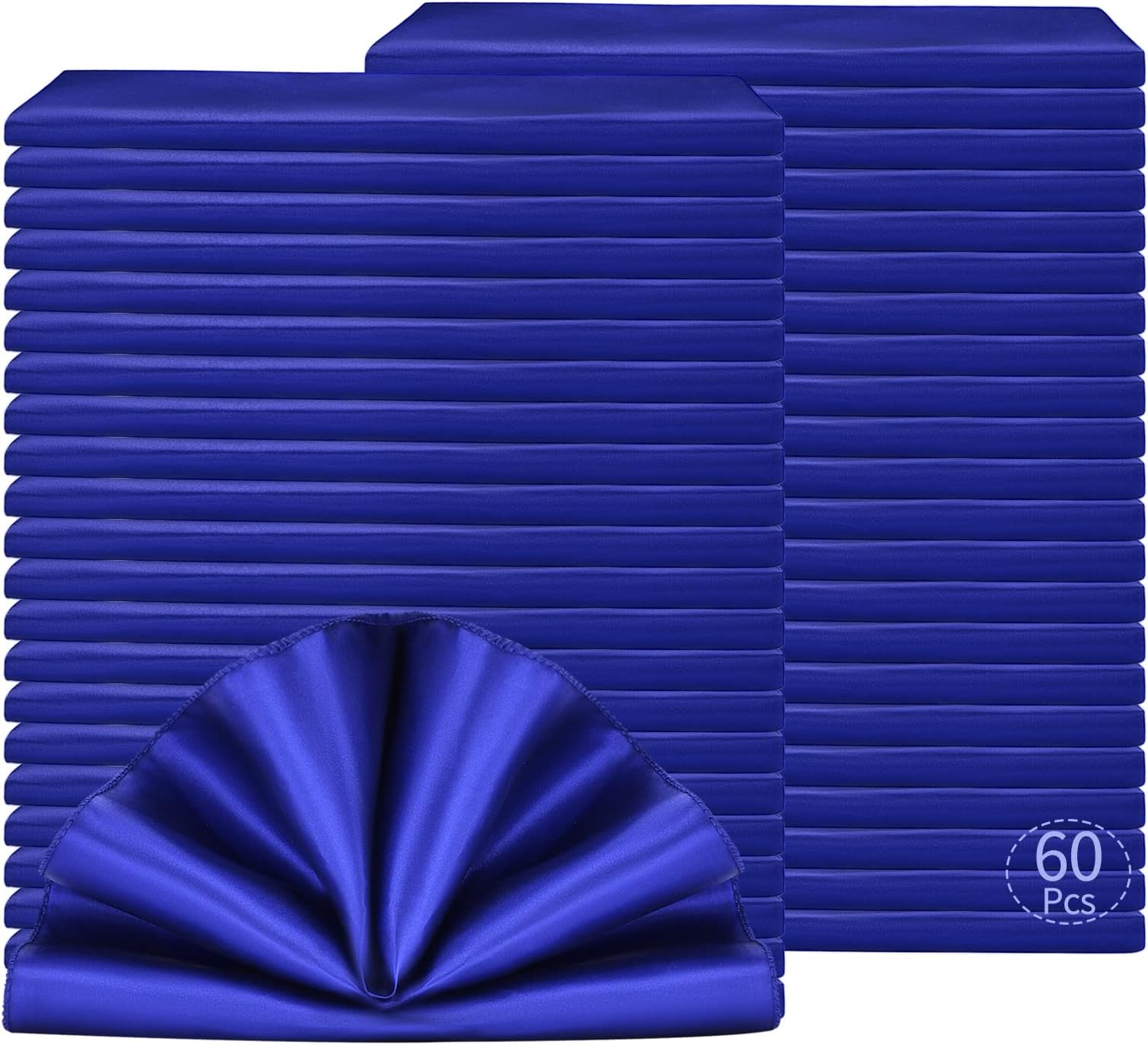 Amazon.com: MILVOWOC 72 Pack Square Royal Blue Satin Napkins 20" x 20 ...