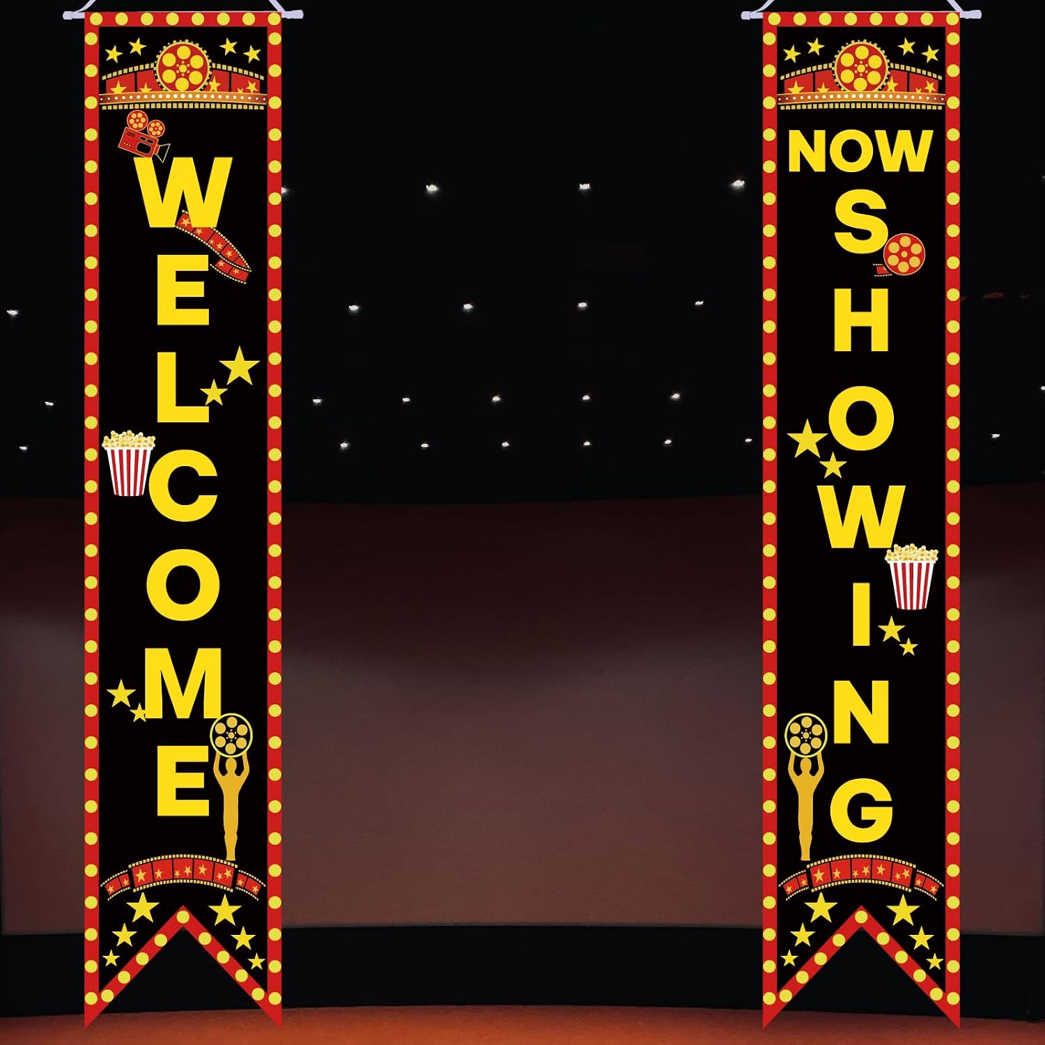 Amazon.com: 61 In Enlarged Movie Night Banners Movie Party Supplies ...