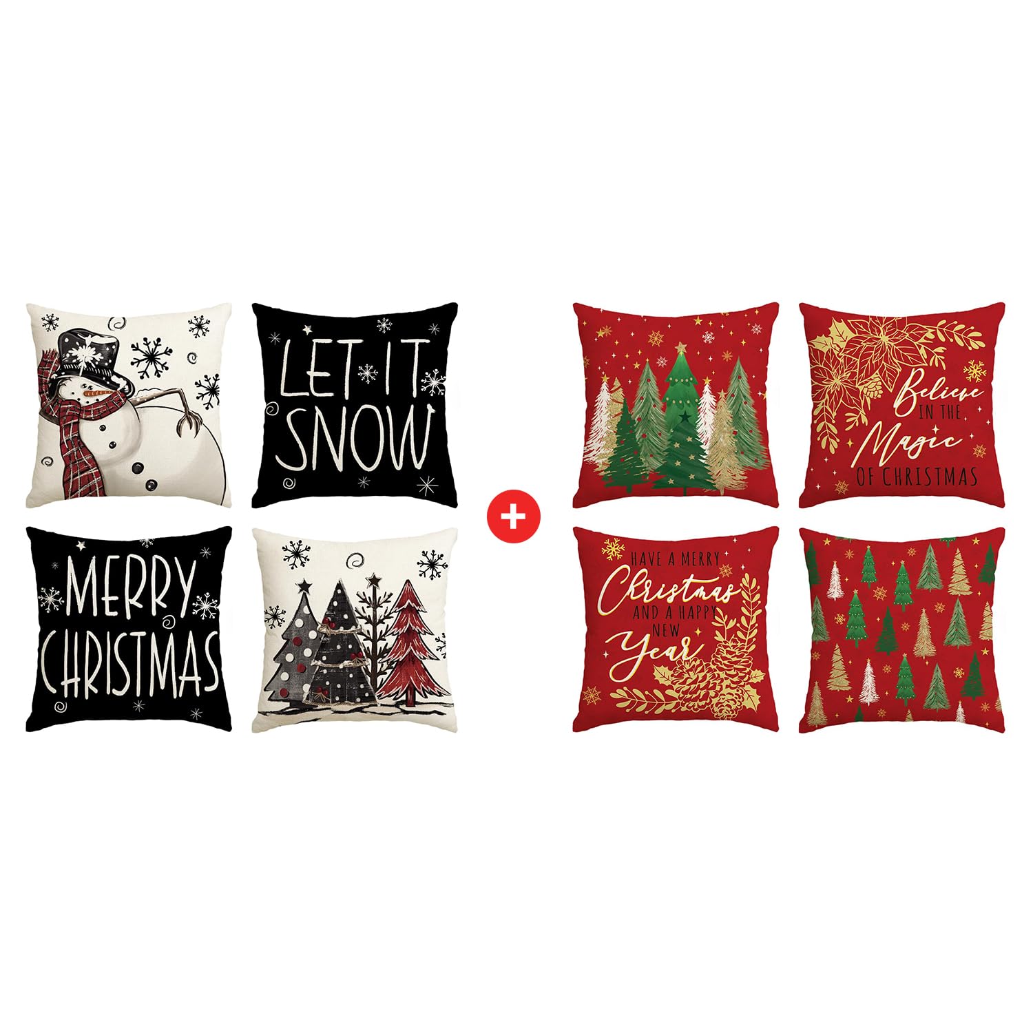 Amazon.com: AVOIN colorlife Merry Christmas Snowman Let It Snow Believe ...