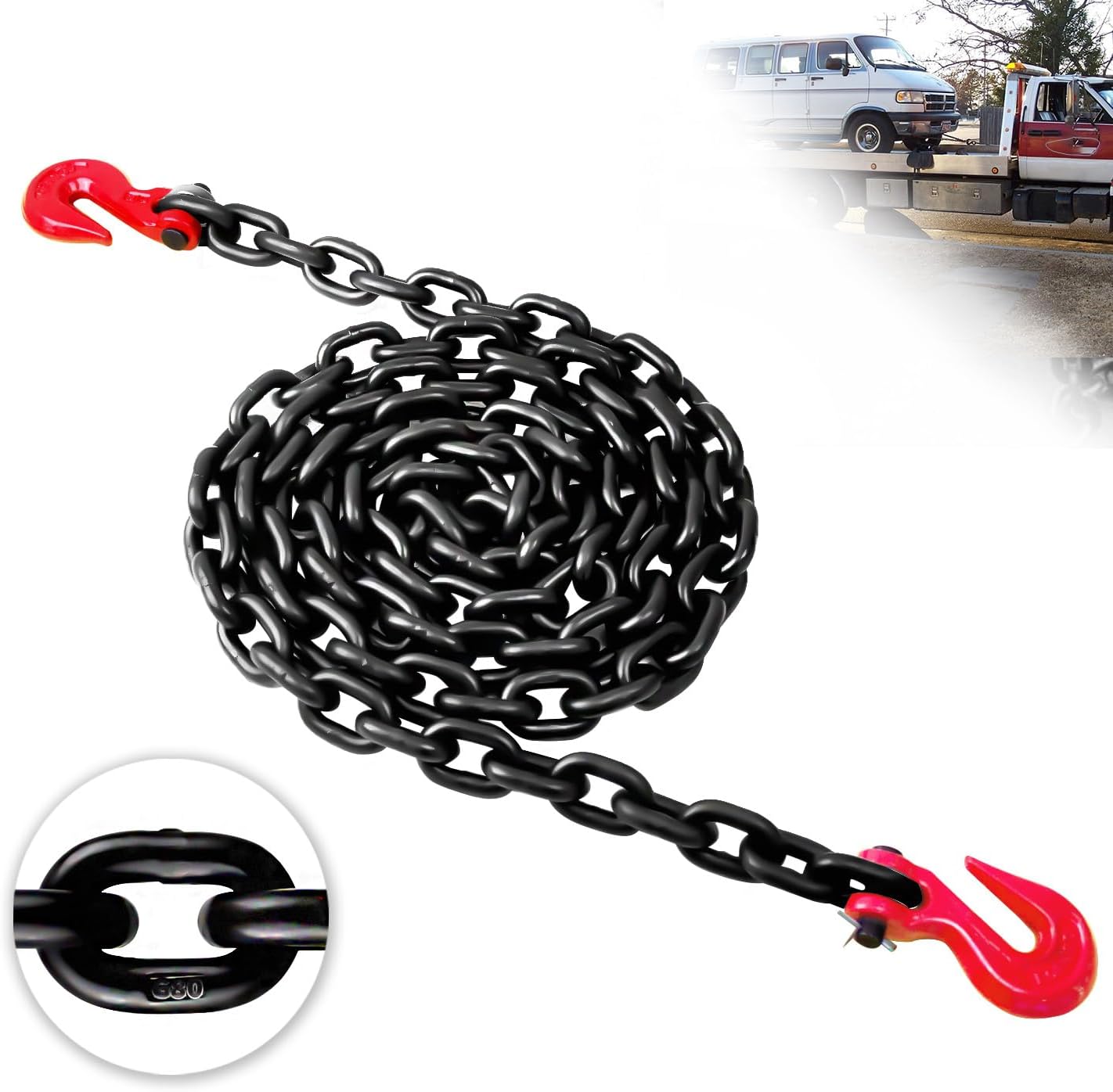 Amazon.com: Transport Binder Chain 5/16" x 16 FT, Heavy Duty G80 Tow ...