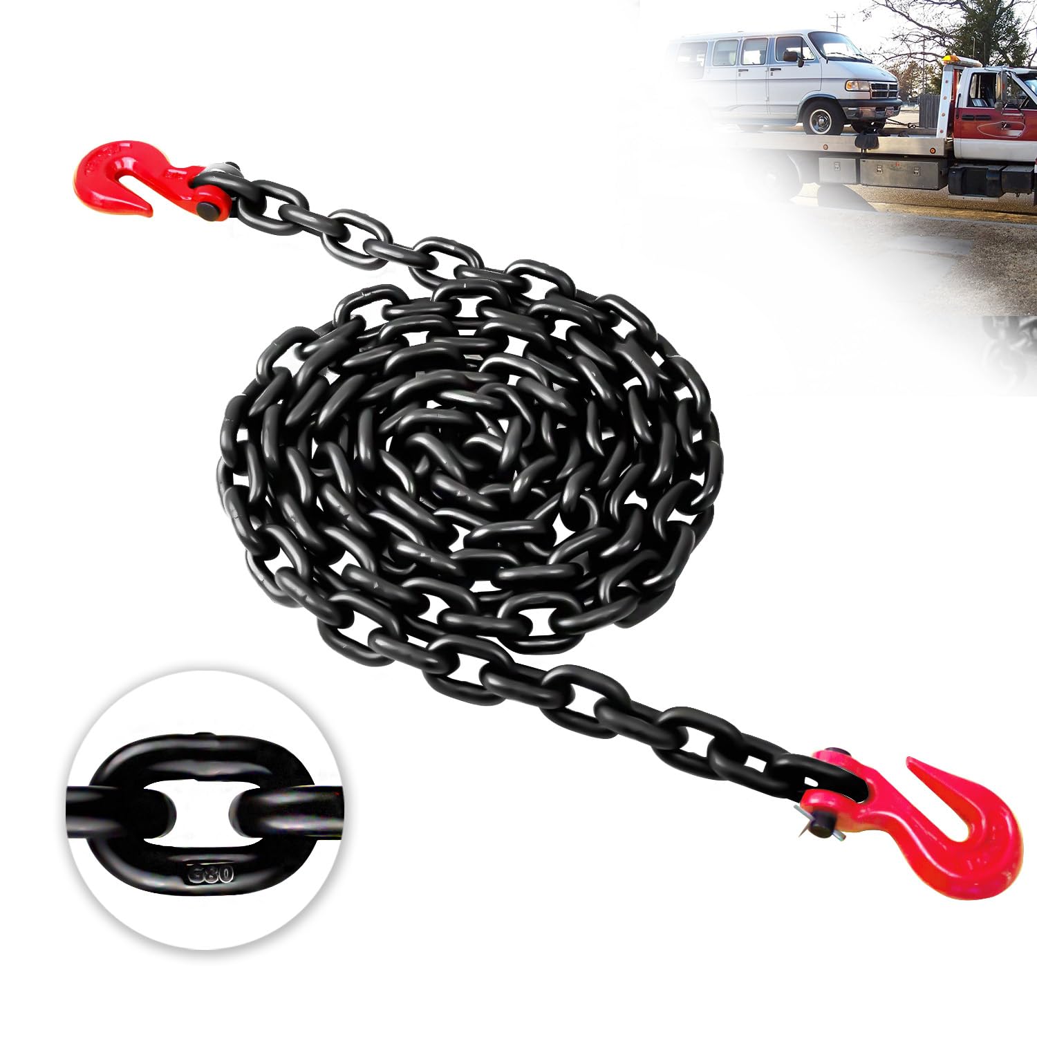 Amazon.com: G80 Transport Binder Chain 3/8 Inch x 20 Foot | 7,100 lbs ...