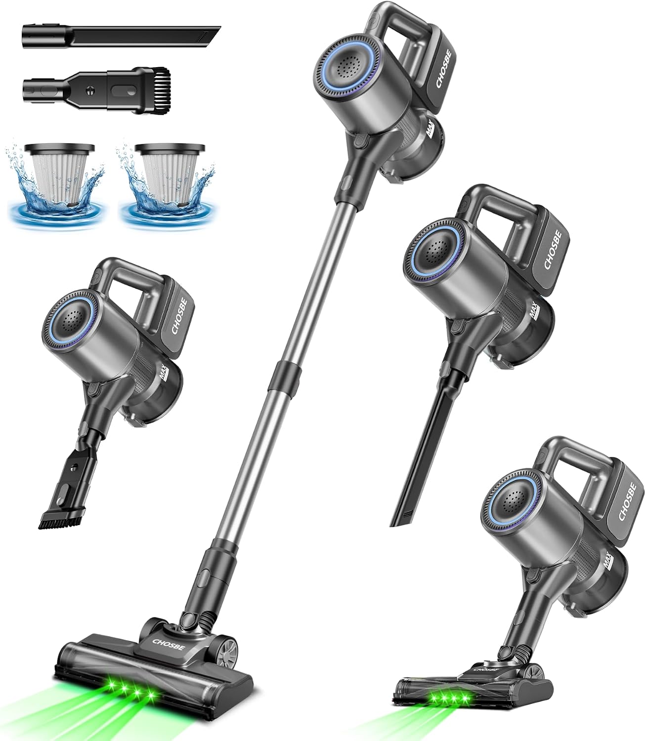Amazon.com - CHOSBE Cordless Vacuum Cleaner, 500W/35Kpa Self-Standing ...