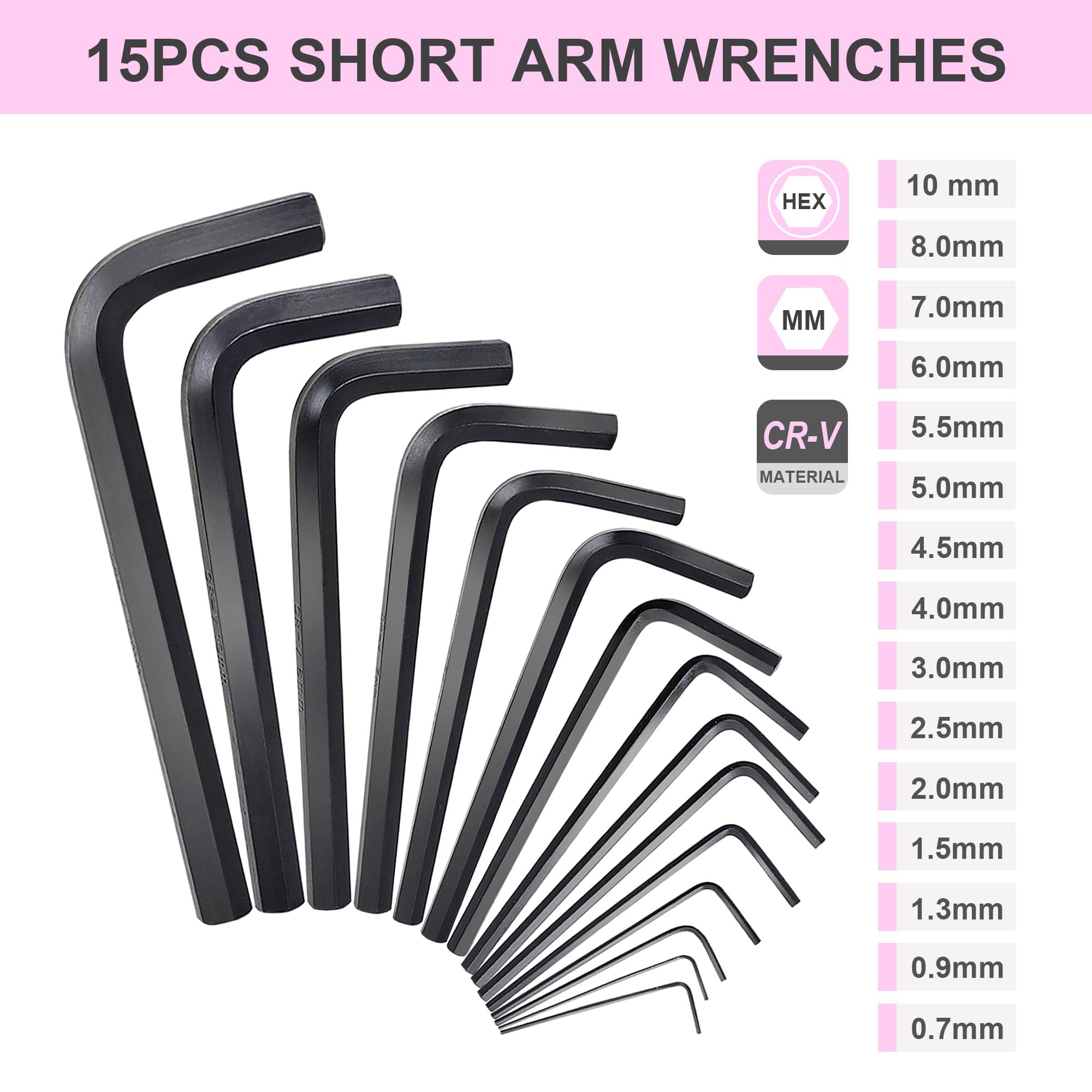 Snapklik.com : FASTPRO 32-Piece Pink Allen Wrench Set