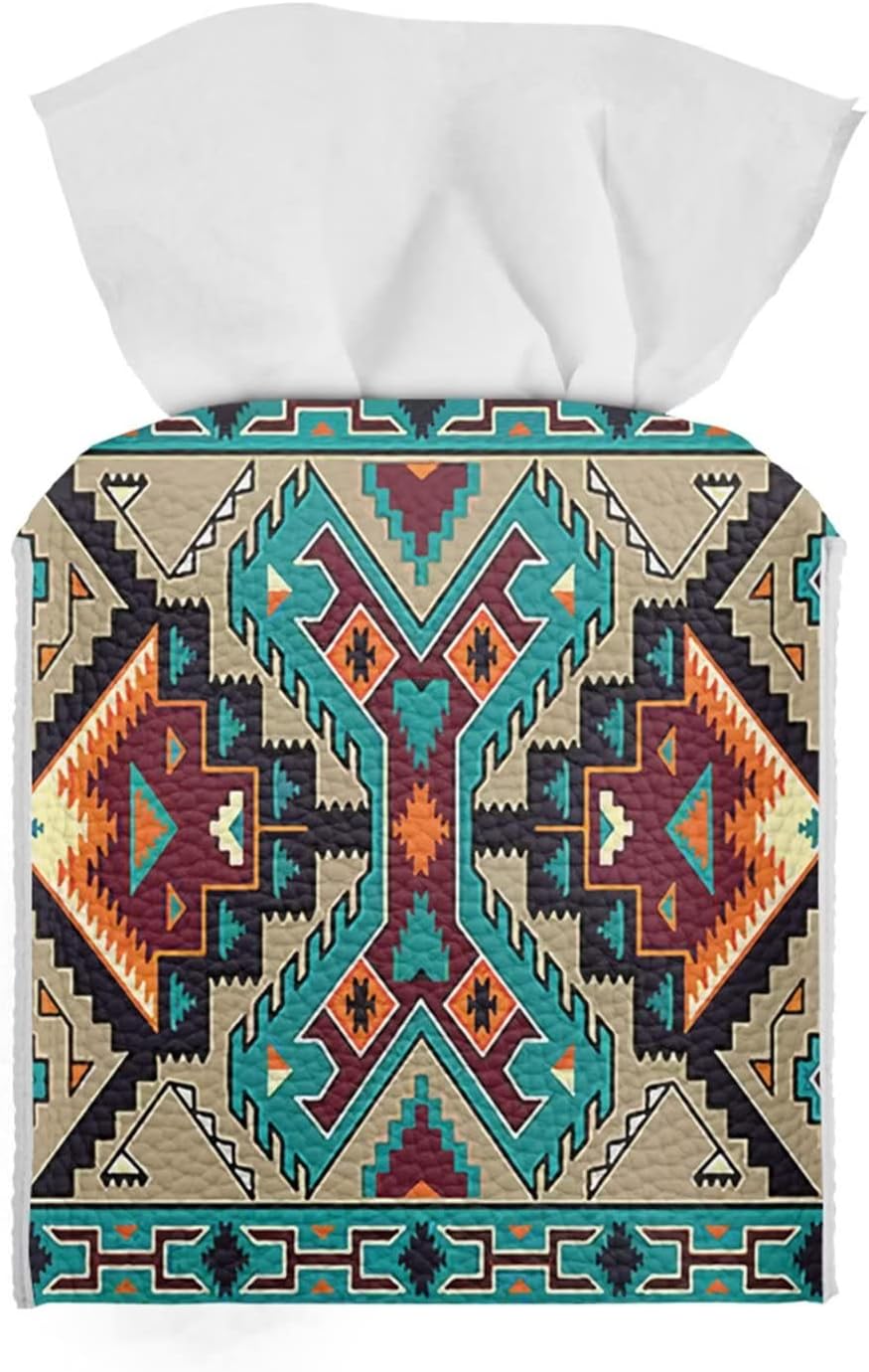 Amazon.com: Pzuqiu Ethnic Southwest Indian Navajo Tissue Box Cover ...
