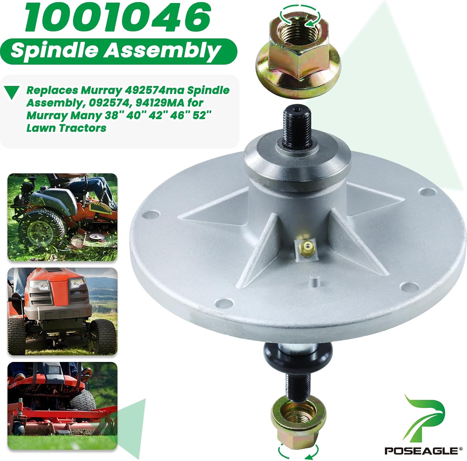 POSEAGLE 1001046 Spindle Assembly Replaces Murray 492574ma Spindle ...