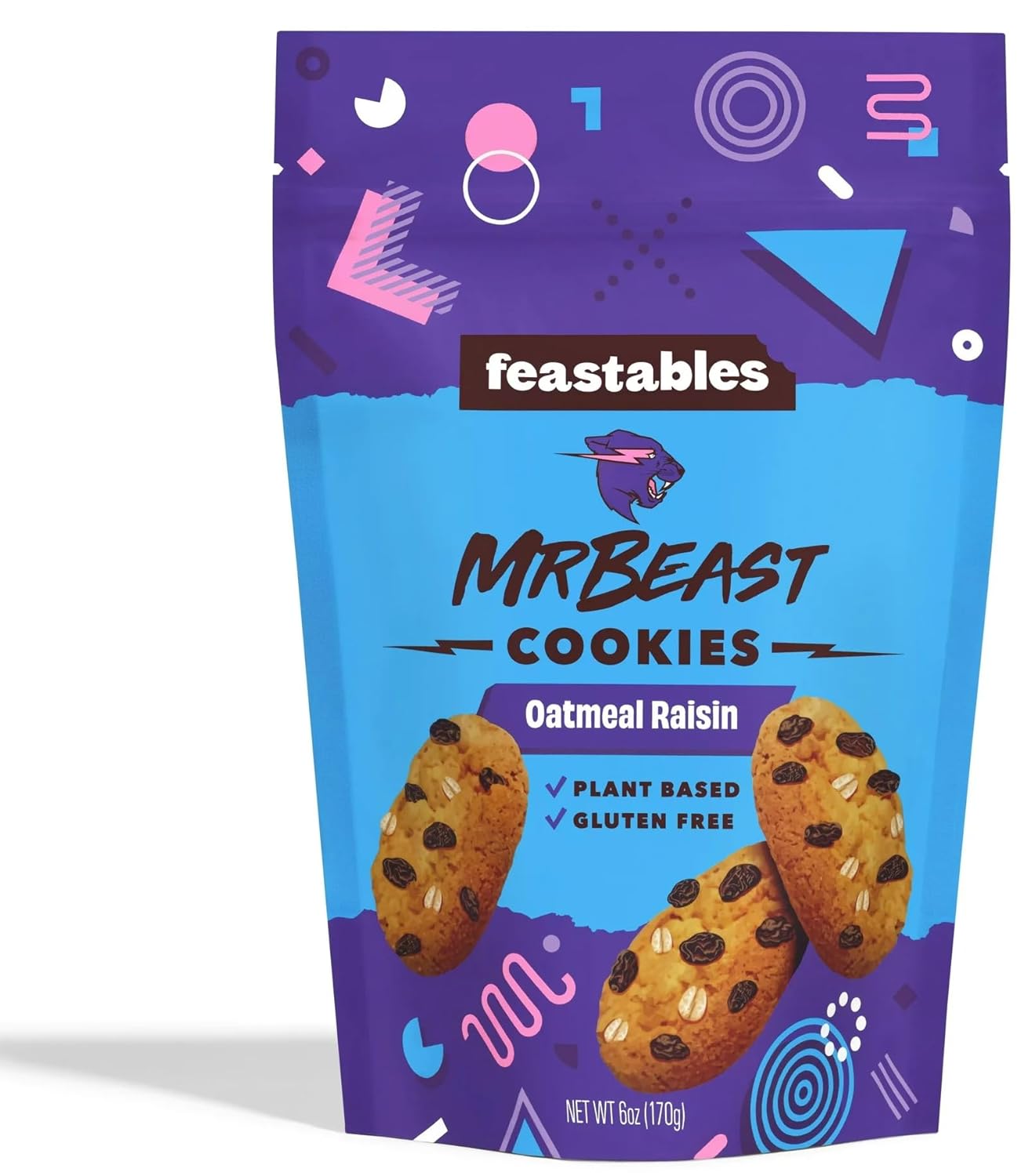Amazon.com: Feast Beast Cinnamon Oatmeal Raisin Cookies, 6 oz, 1 Bag ...