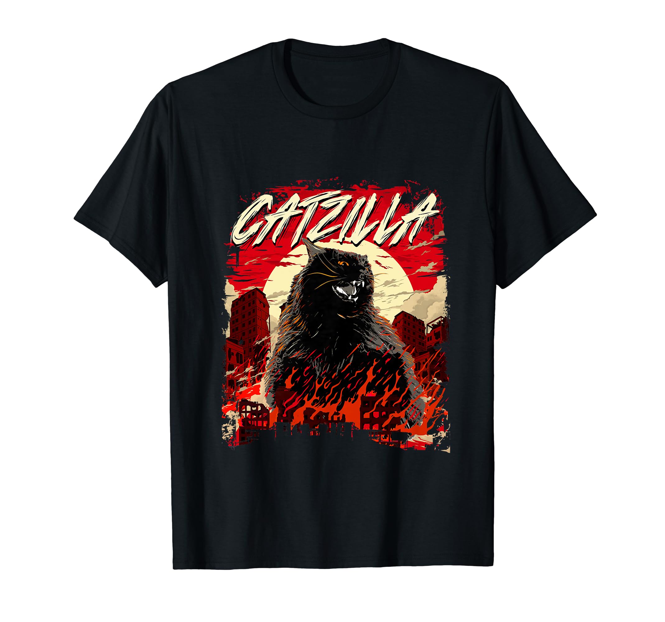 Amazon.com: Catzilla - Cat Lover Kitten Owner Kitty T-Shirt : Clothing ...