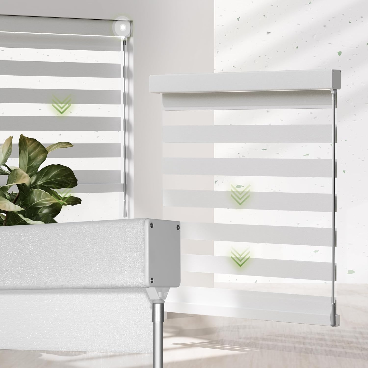 MoDanCeQ Zebra Blinds for Windows,Cordless Zebra Shades with Fabric ...