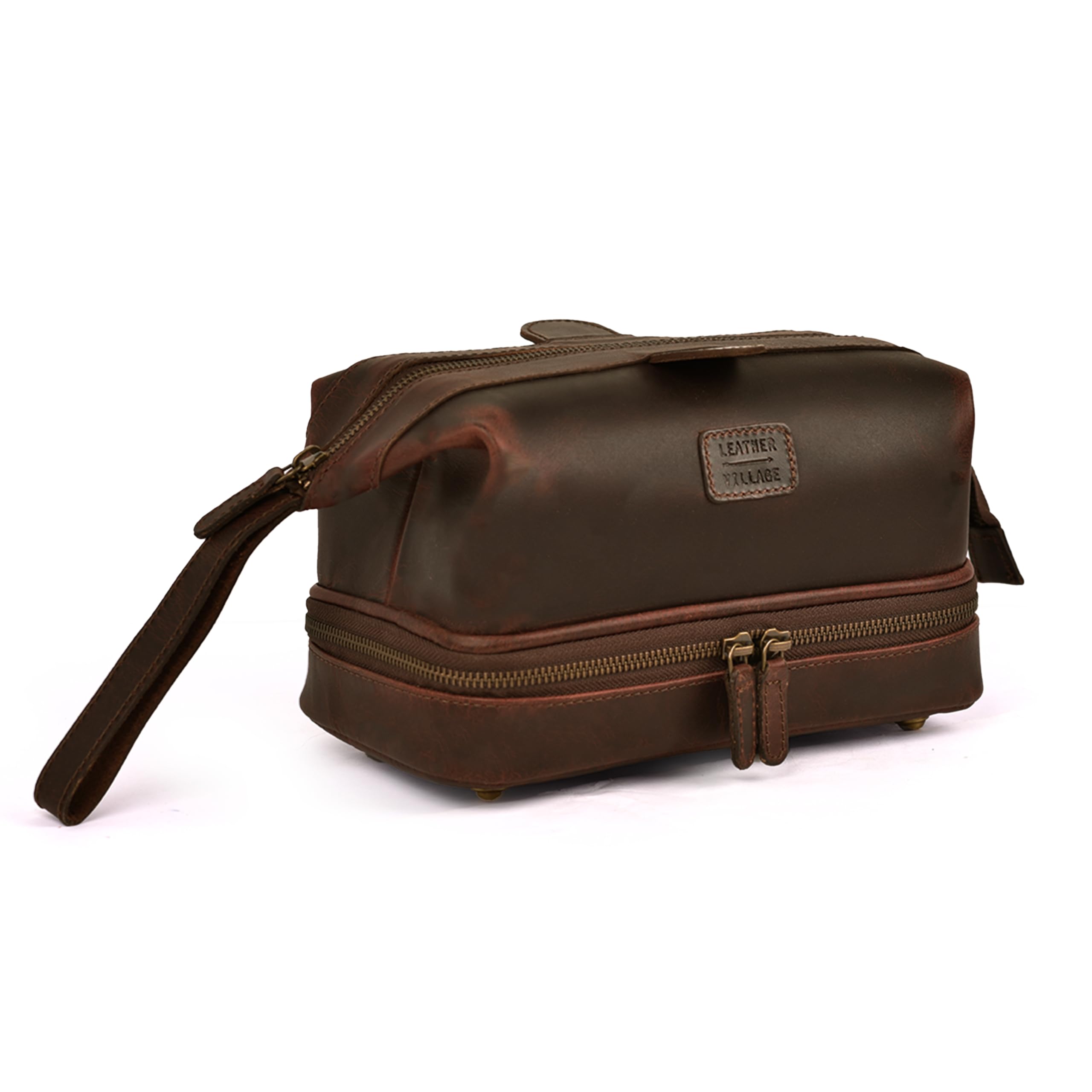 Amazon.com: LEATHER VILLAGE Genuine Leather Dopp Kit – Large Travel ...